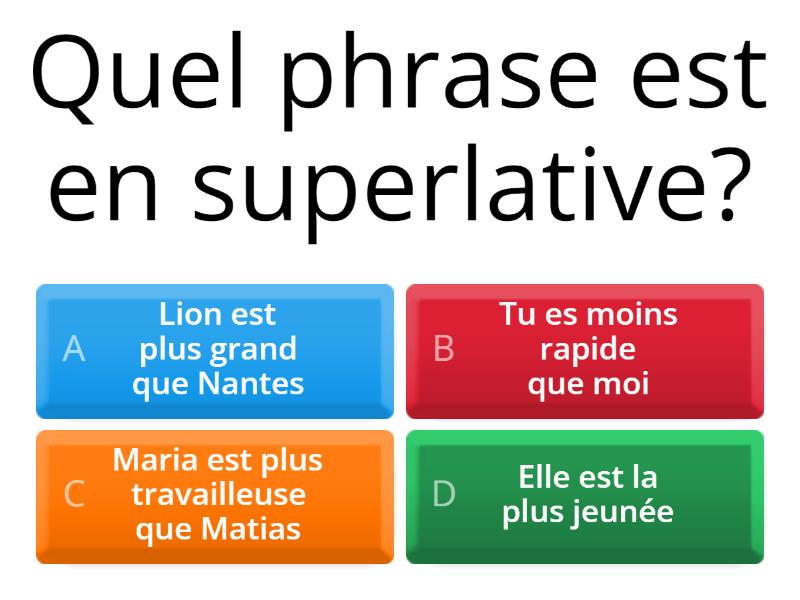 Superlatives et comparatives - Quiz