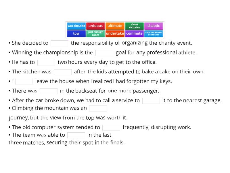 Speakout B1 video unit 4 vocabulary gapped sentences - Complete the sentence