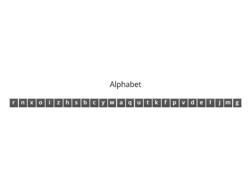 Alphabet (small letters) - Anagram