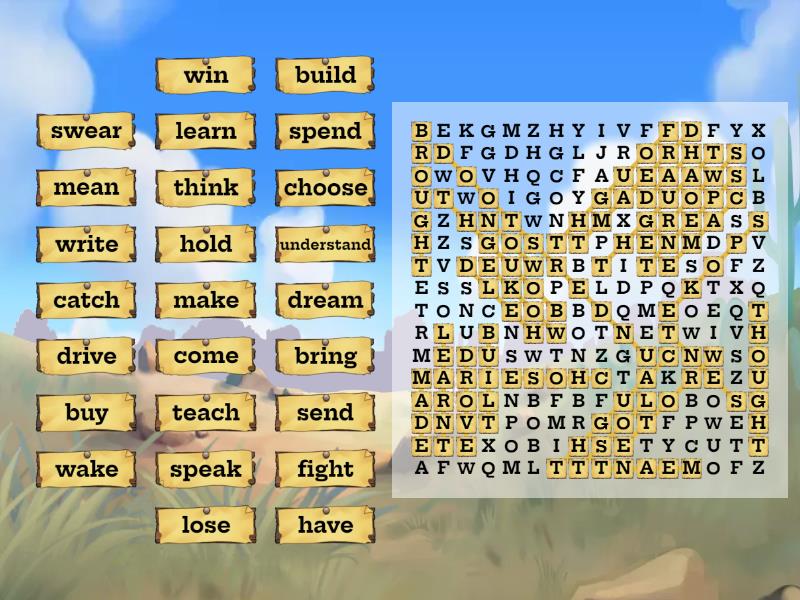 Past Simple- Irregular Verbs - Part 2 - Sopa de letras
