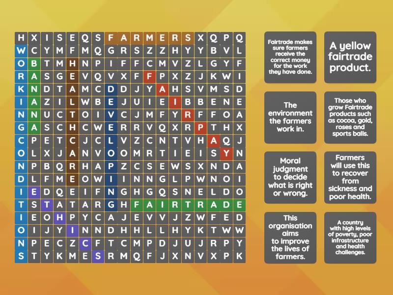 Fairtrade Wordsearch - Sopa de letras