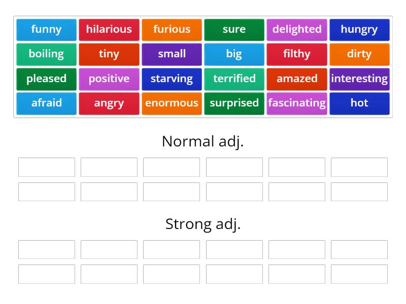 Strong adjectives - Group sort