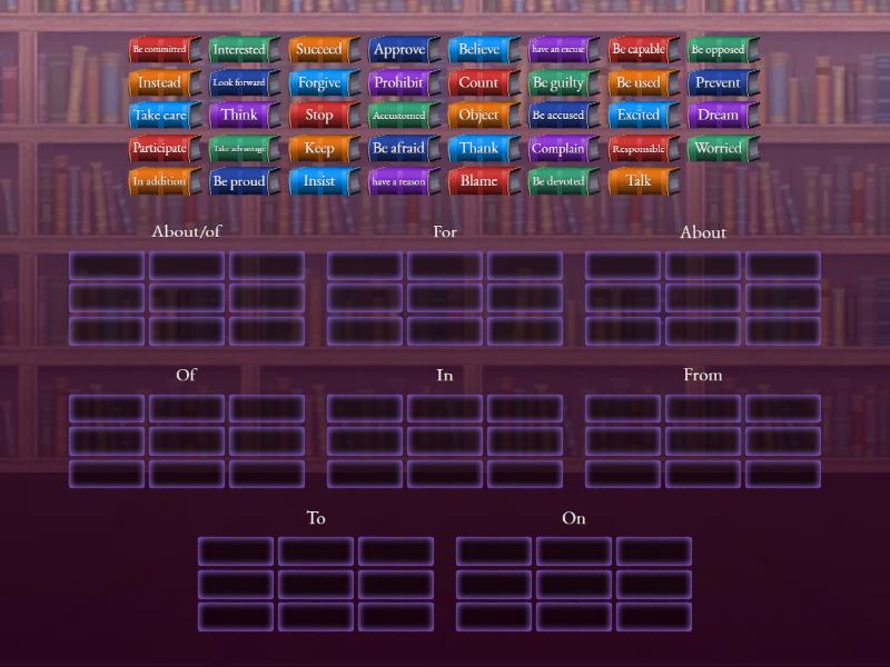 Common prepositions followed by gerunds (int custom) - Group sort