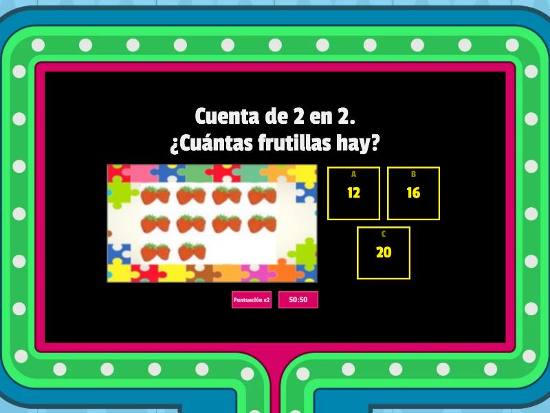 Contar de 2 en 2, de 5 en 5 - Gameshow quiz