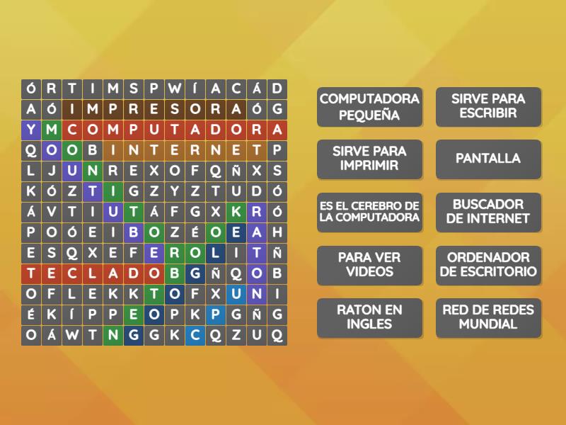 Evaluacion Sopa Letras Esc - Wordsearch