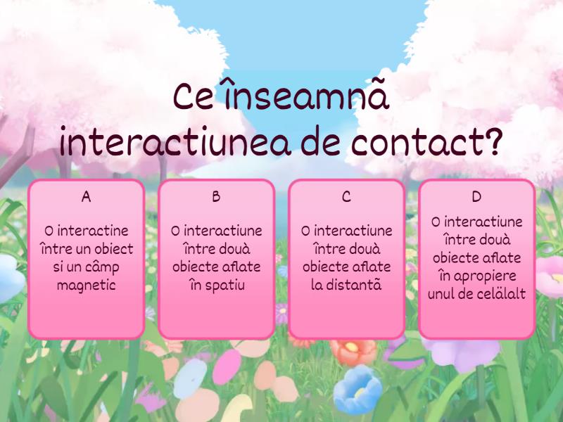 interactiunea de contact si interactiunea electrica - Quiz