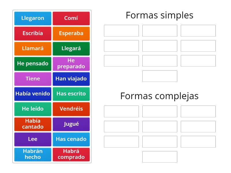 Formas simples y formas complejas - Group sort