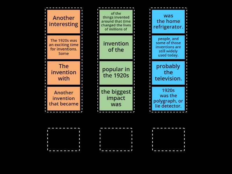 Inventions sentence order - Make sets