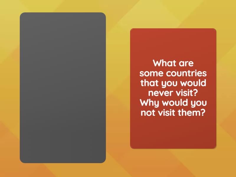 Speaking about travelling - Speaking cards