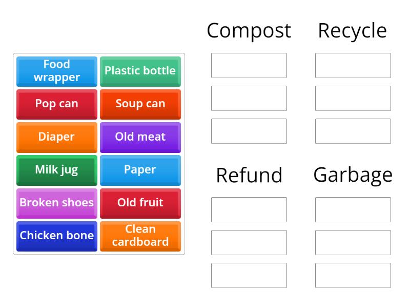 Sorting Waste - Group sort