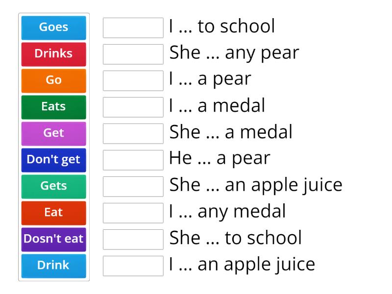 Simple present - Match up