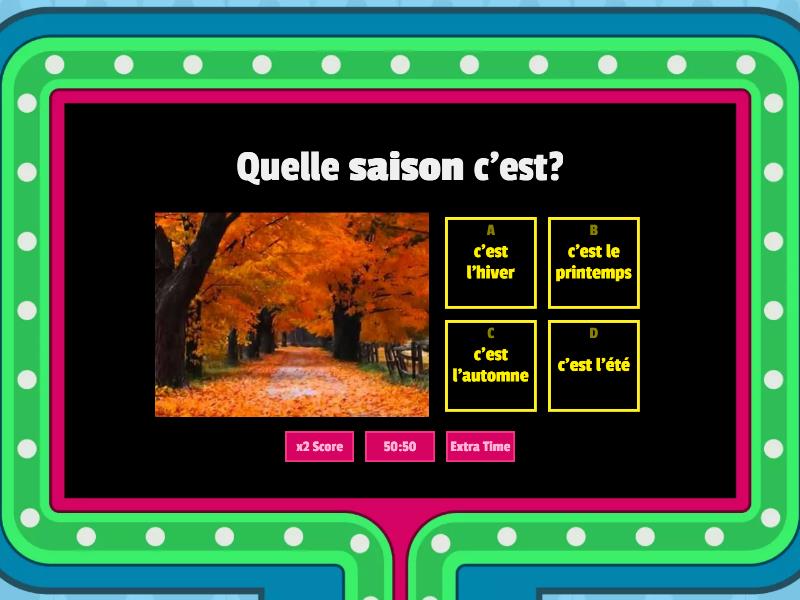 Le temps et les saisons - Gameshow quiz