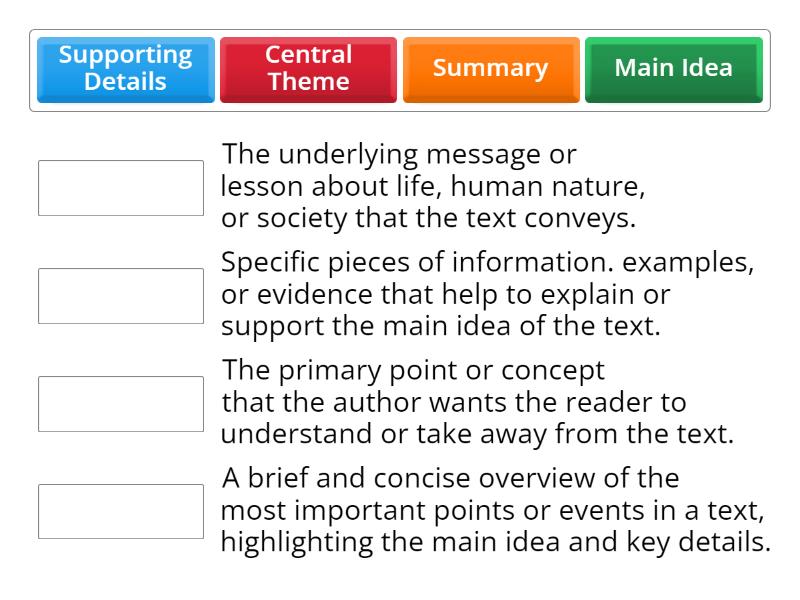 Standard: Summarize a text - Une las parejas