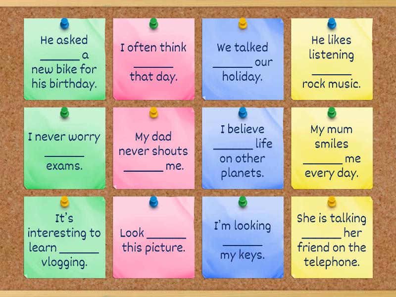 Wider World 1, 8.7, Verbs and prepositions - Vire as peças