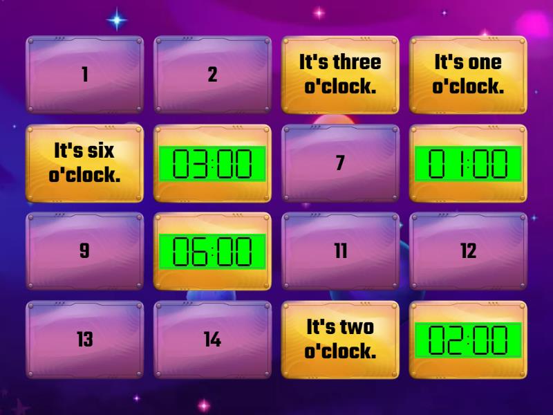 G3 - Telling the time - Matching pairs