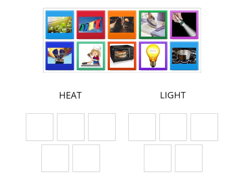 Uses of Heat and Light - Group sort