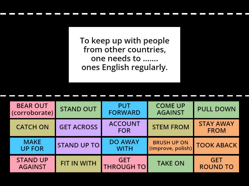 C1 ADVANCED PHRASAL VERBS - Find the match