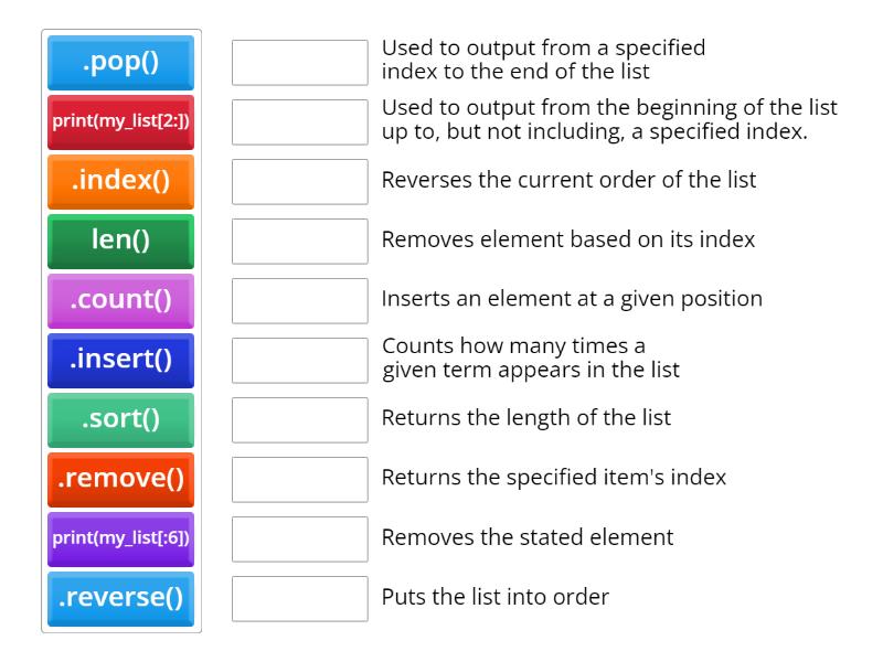 Python List Operations - Match up