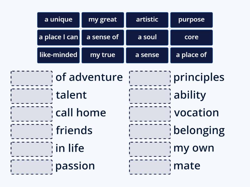 Roadmap B2 unit 10A vocab - Match up
