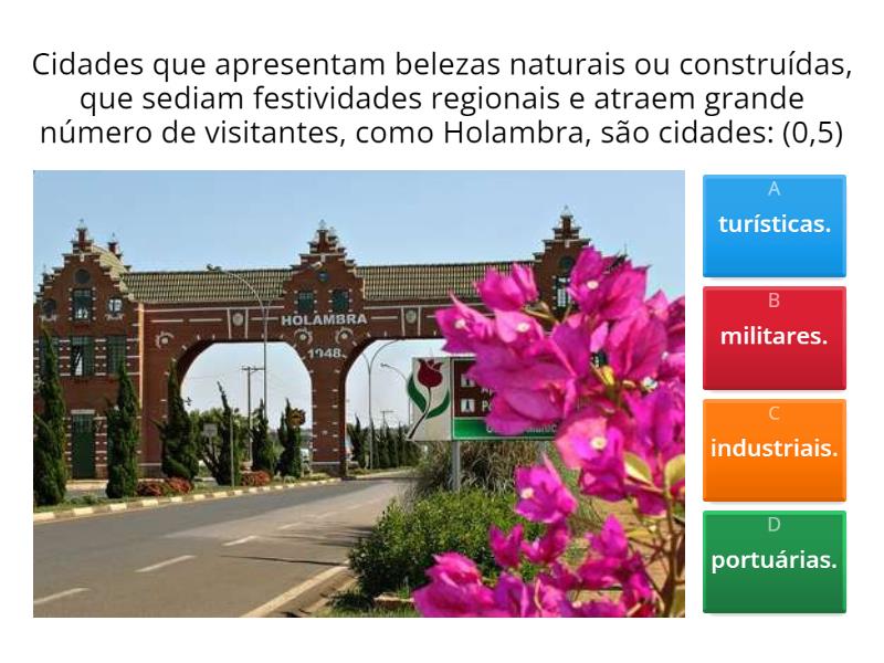 Funções das cidades - 5º ano - Quiz