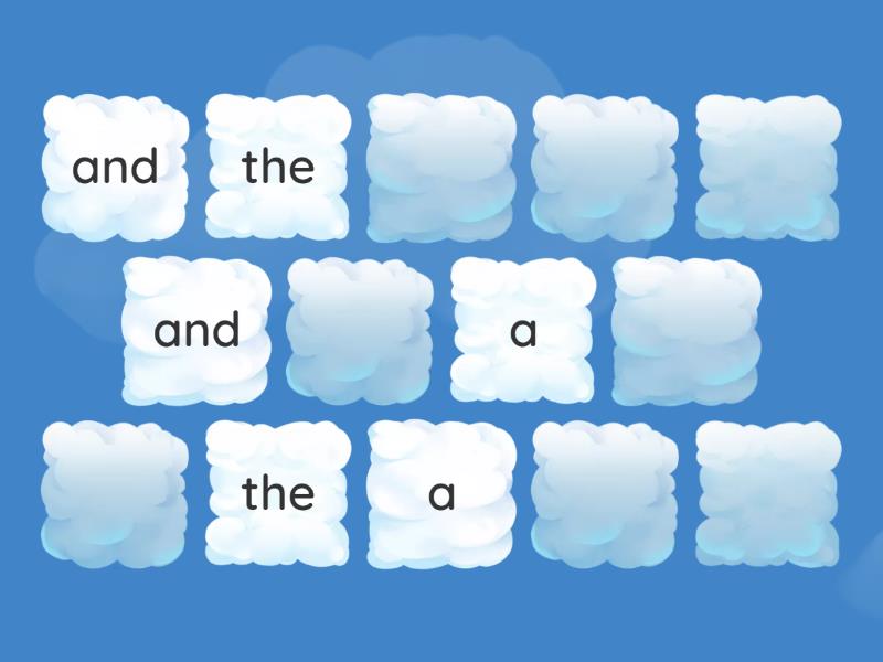 Kindergarten Fun Phonics Unit 3 Week 4 Trick Words - Matching pairs