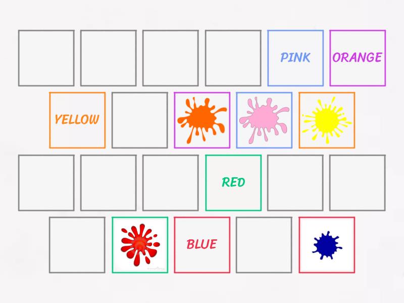 MEMORY GAME COLOURS - Matching pairs