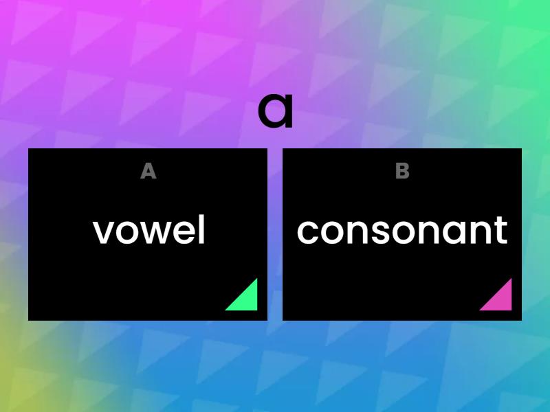 Vowel or consonant - Quiz