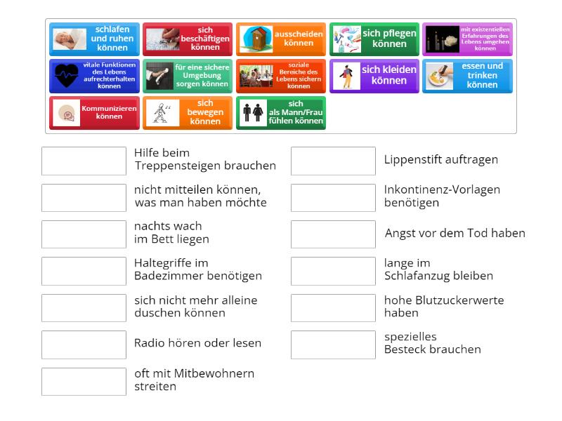 Ordnen Sie jedem ABEDL-Bereich ein Beispiel zu - It's a Match