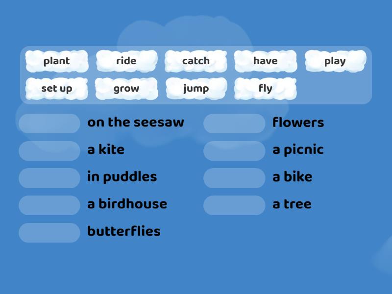 Spring activities word combinations - Match up