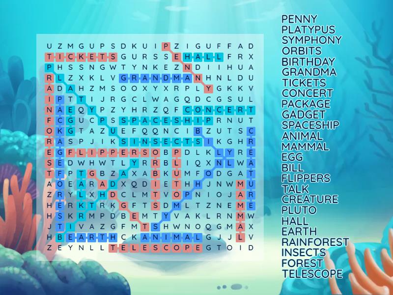 Penny Pluto - Wordsearch