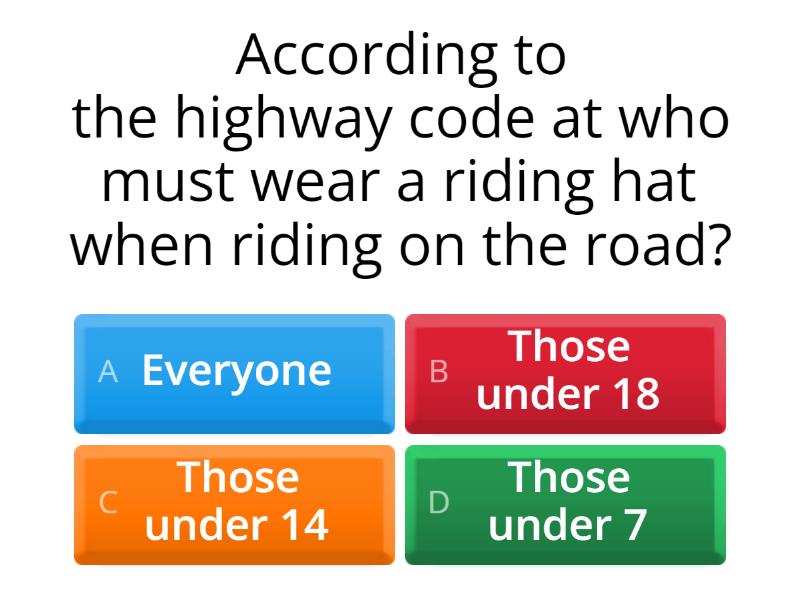 Ride and Road Safety - Quiz