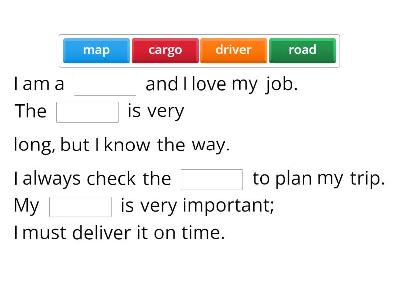 driving words - Complete the sentence