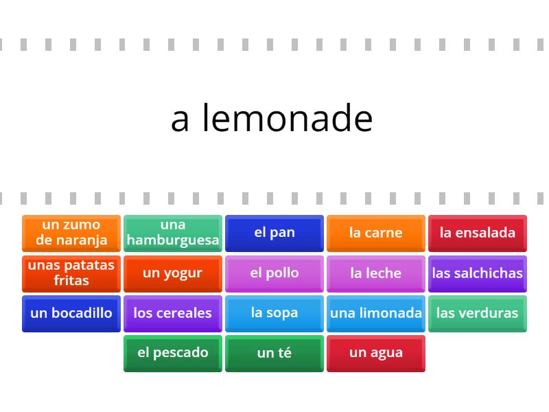 - food (S2 Spanish) - Find the match