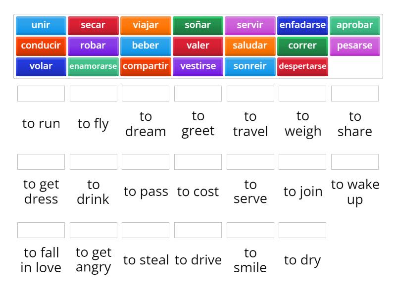 01 Verbos de uso común - Une las parejas