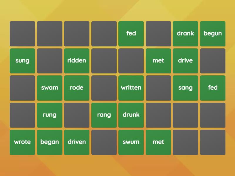 Past Simple Past Participle - Matching pairs
