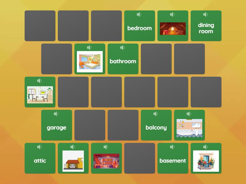 Memory Game - Parts of the House - Matching pairs
