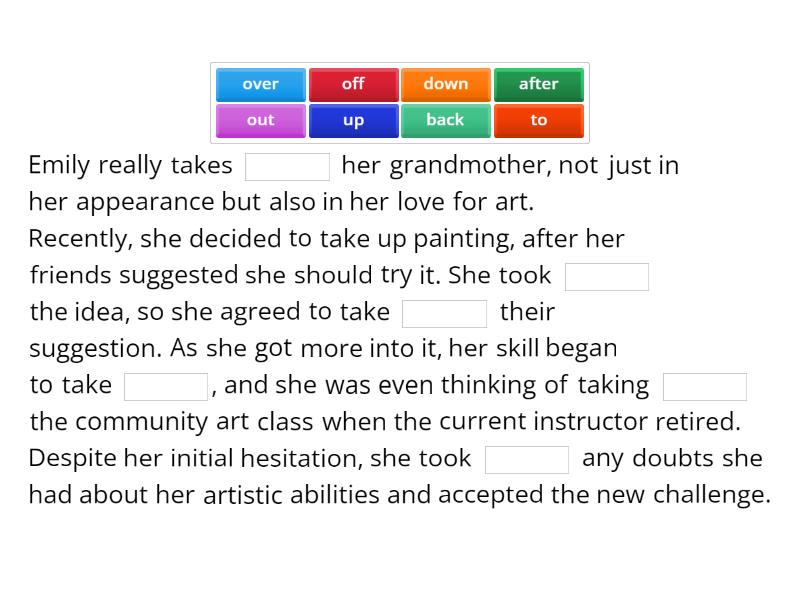 ACBP-AD1-Phrasal verbs with take - Complete the sentence