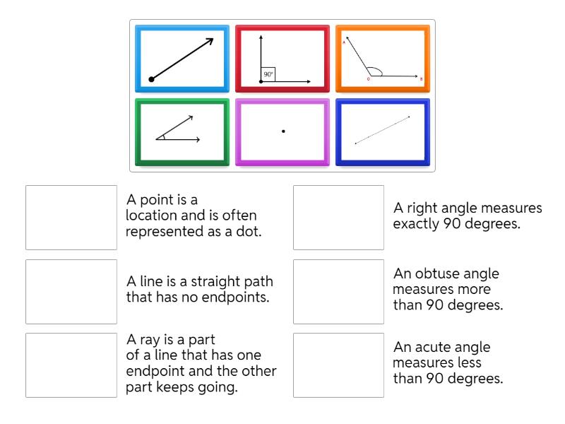 Angles, Lines, Rays, and Points - Match up
