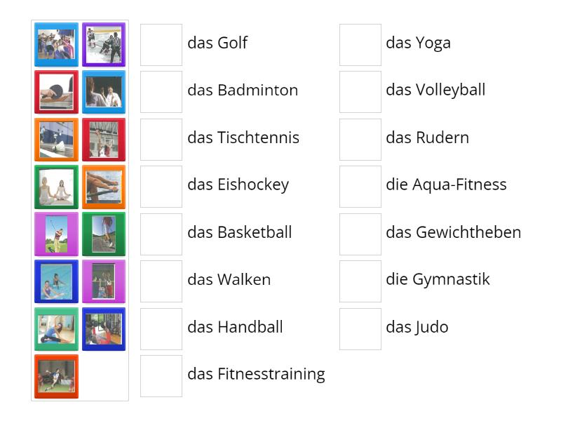 Menschen A2.1 Lektion 7 WS Sportarten - Une las parejas