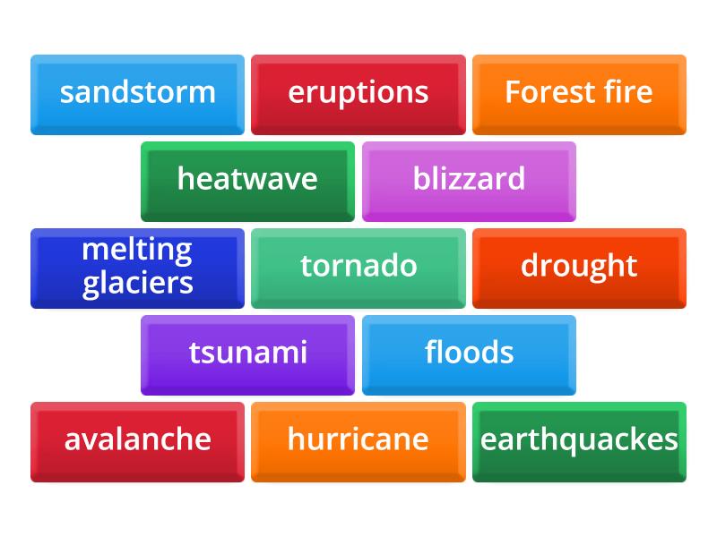 Disaster Vocabulary (definitions) 1 - Flip tiles