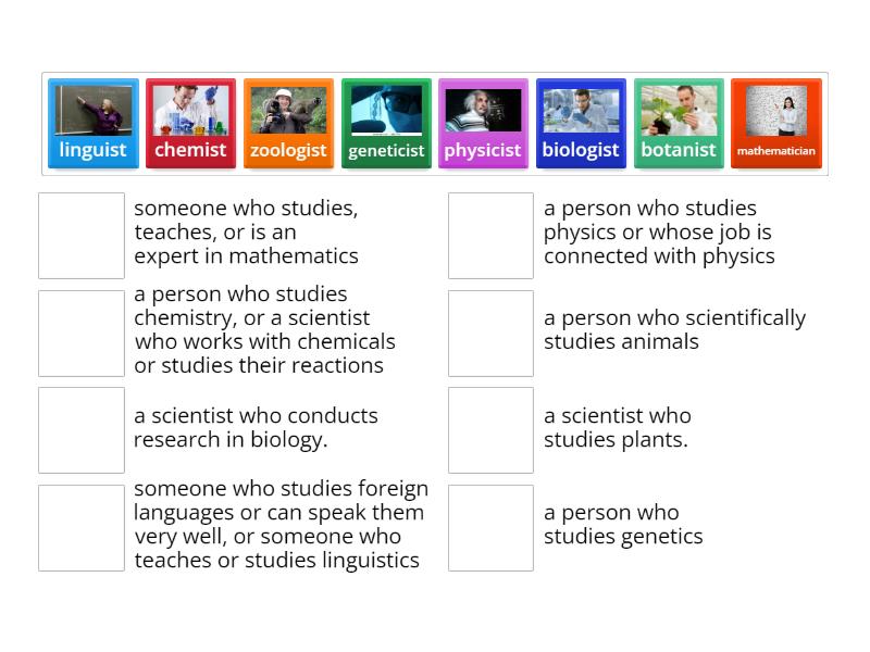 Focus 4 Scientists - Match up