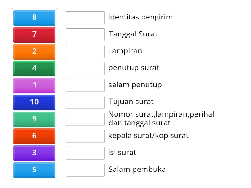 Kelompok Singapura (Struktur surat resmi) - Match up