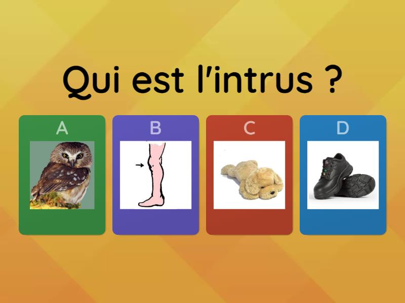 Intrus des rimes finales - Cuestionario