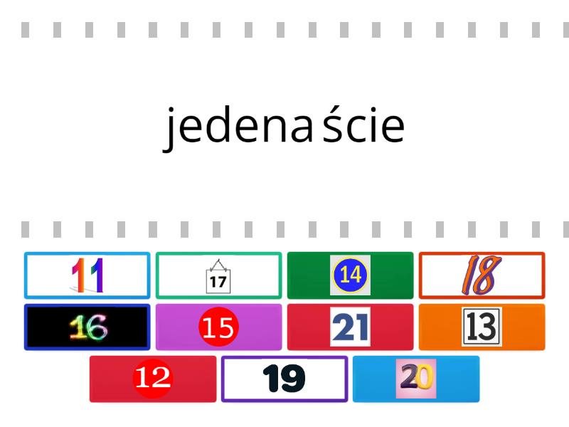 POLSKI A1: Liczby 11-29 - Find the match