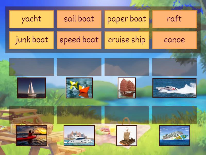 Matching - Different types of Boats - Match up