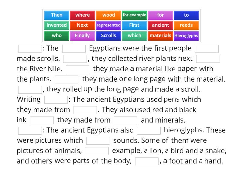 AS4 unit 7 lesson 7 Writing in ancient Egypt 3189 - Completa la oración