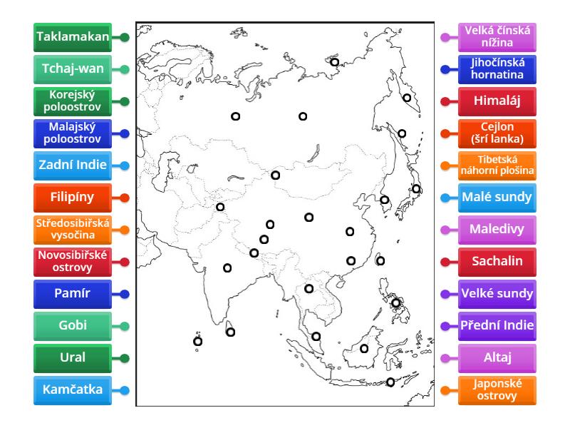 Asie - Labelled diagram