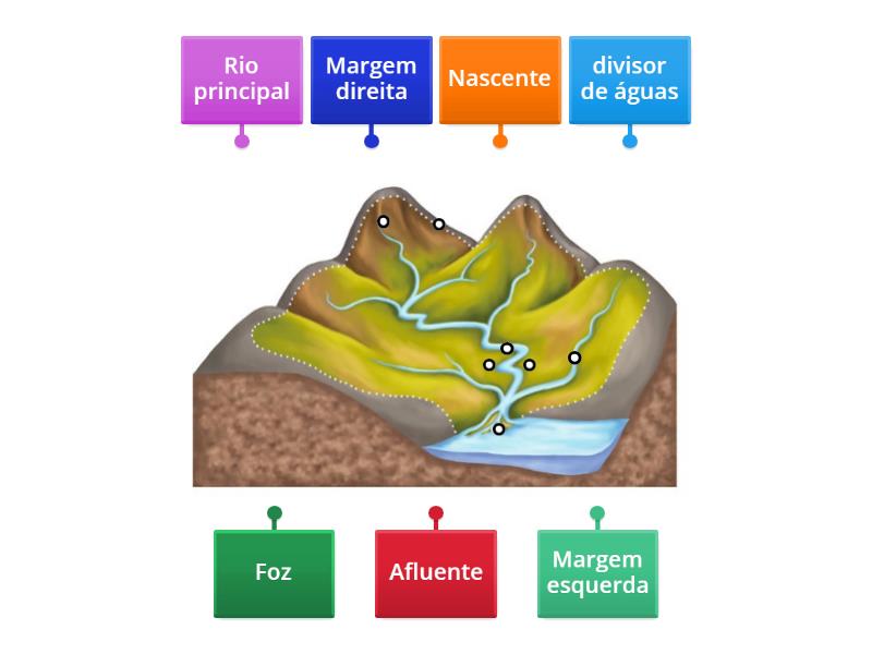 Partes de um rio 4º Ano - Labelled diagram