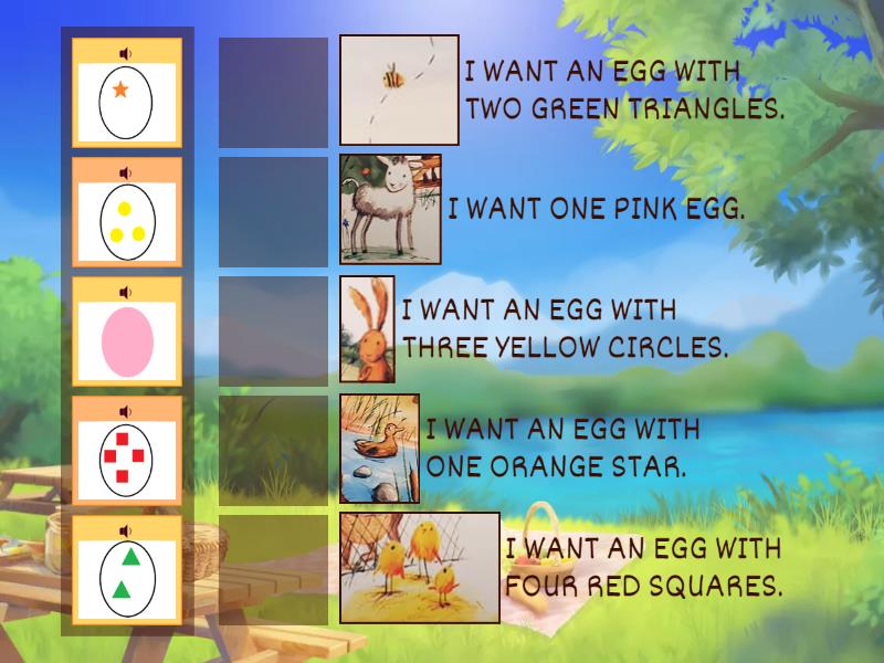 2. READ AND FIND THE EGG - Match up