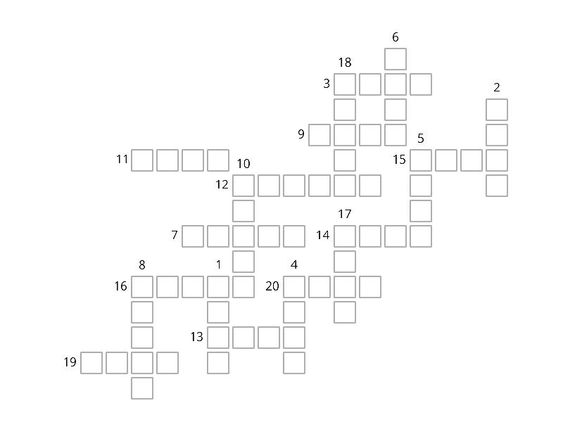 WTW Sort 12 Final /k/ sound: ck, ke, k - Crossword